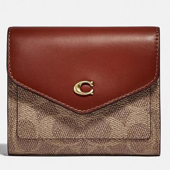 Coach | Bags | Coach Wyn Small Bifold Leather Wallet In Colorblock ...